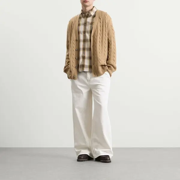 Ami Cable Stitch Wool-cotton Blend Cardigan