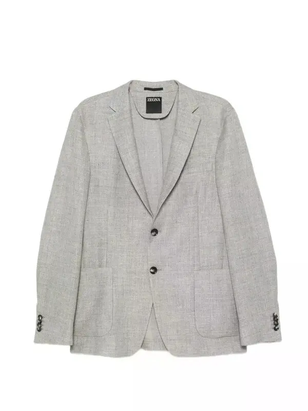 Zegna Notched-lapel Single-breasted Blazer - Grey
