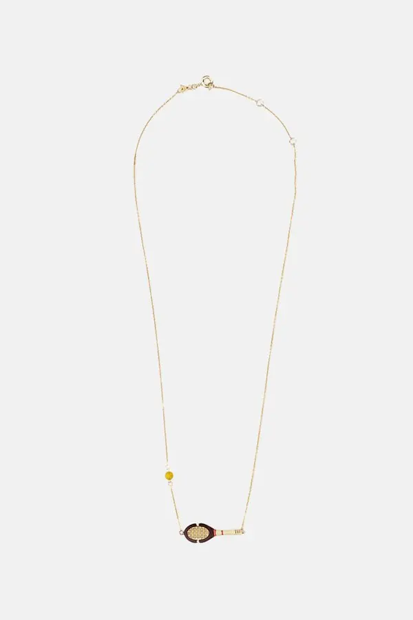 ALIITA Tennis Racquet Charm Necklace - Oro