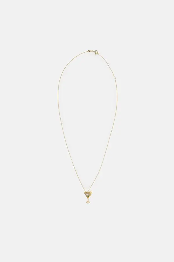ALIITA Emerald Martini Necklace - Gold