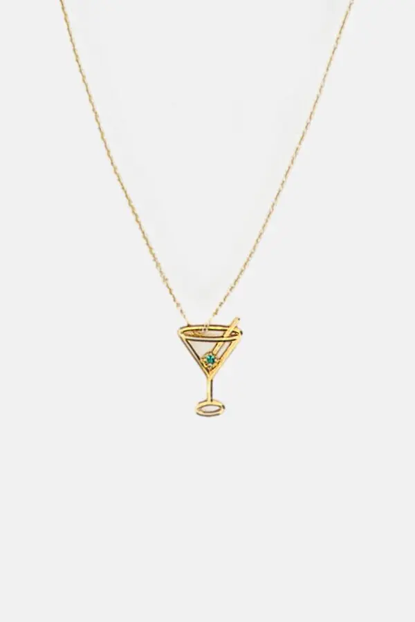 ALIITA Emerald Martini Necklace - Gold