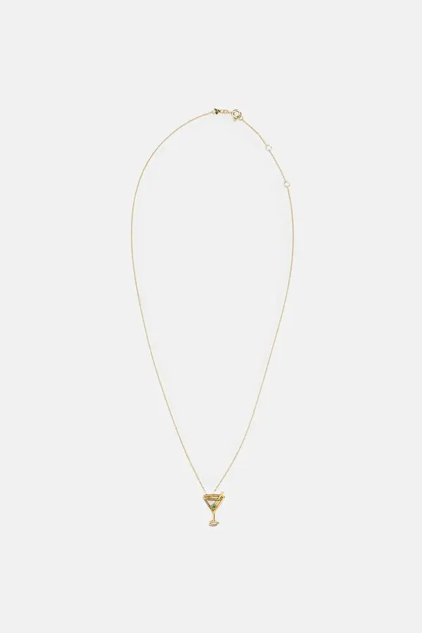 ALIITA Emerald Martini Necklace - Oro