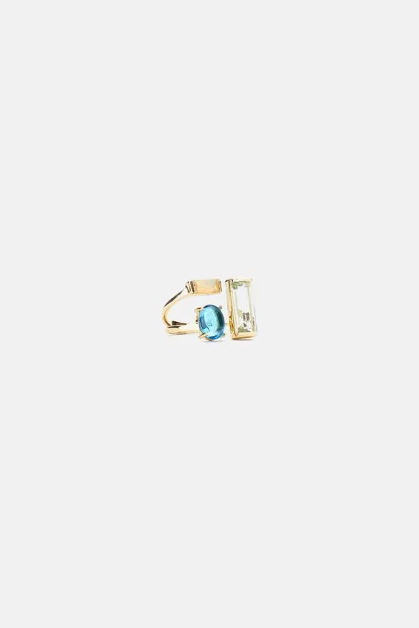 ALIITA Oval Double Baguette Ring - Oro