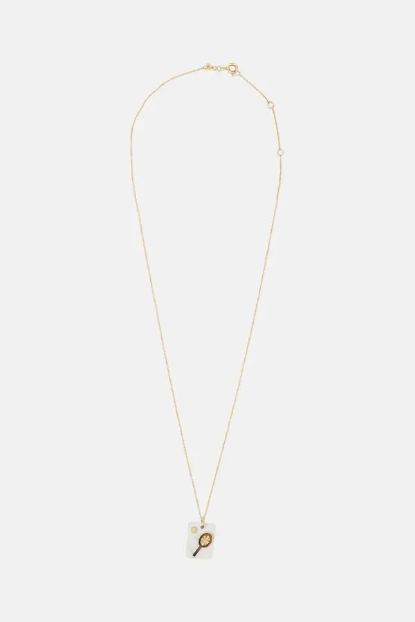 ALIITA 9kt Yellow Tennis Necklace With Mother-of-pearl - Gold