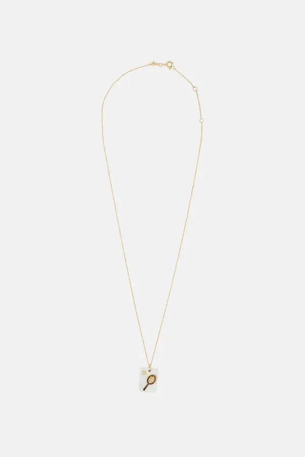 ALIITA 9kt Yellow Tennis Necklace With Mother-of-pearl - Oro
