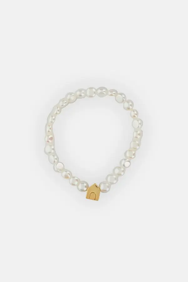 ALIITA Casita Bold Pearl Flat Bracelet - Bianco