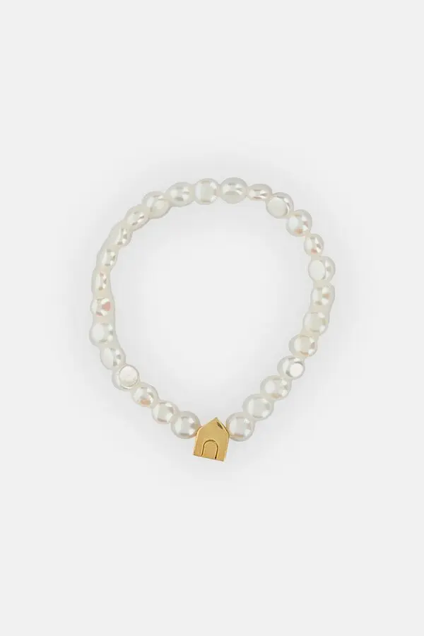 ALIITA Casita Bold Pearl Flat Bracelet - Bianco