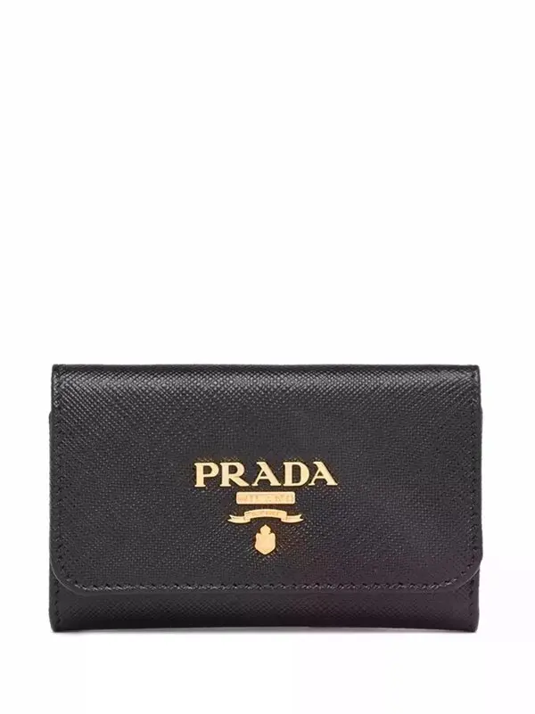 Prada Saffiano Leather Key Case - Black