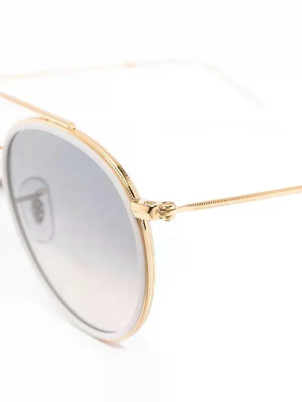 Ray-ban Rb3647n Double Bridge Round Sunglasses - Gold