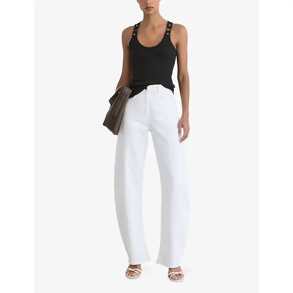 REISS Slim-fit Stretch-cotton Vest Top With Hardware Detail