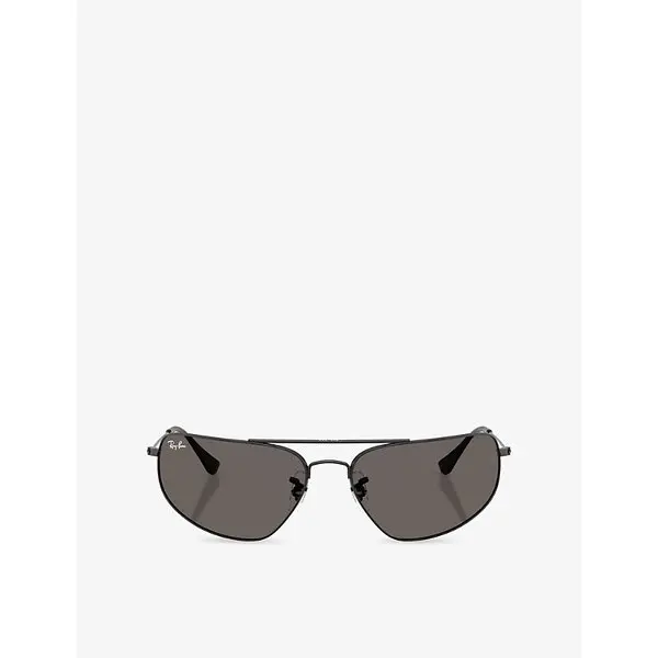 Ray-ban Rb3780 Rectangle Metal Sunglasses - Black
