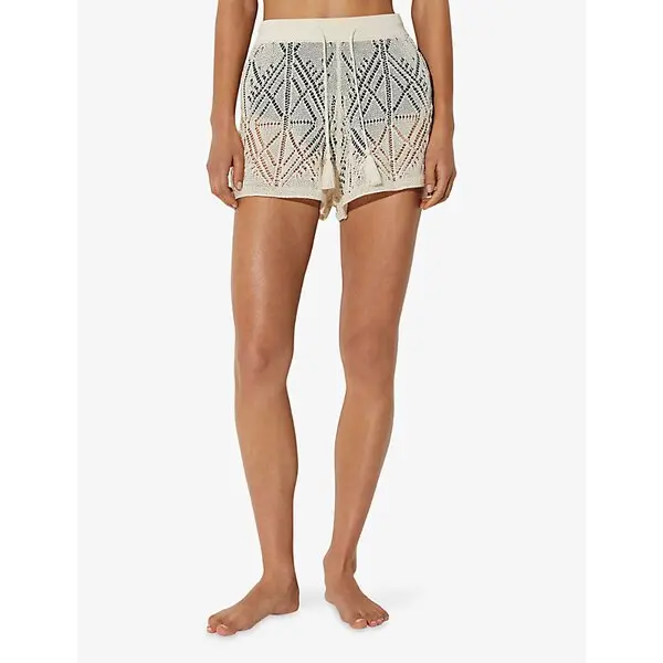 REISS Open-work Stretch-knit Shorts
