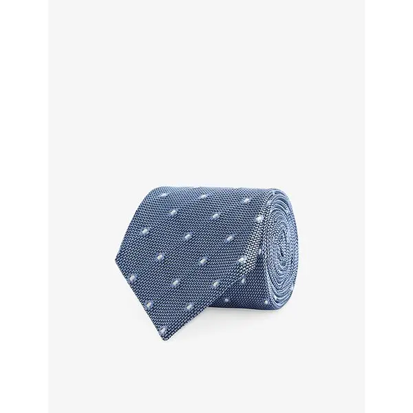 Paul Smith Polka Dot Silk Neck Tie - Blue