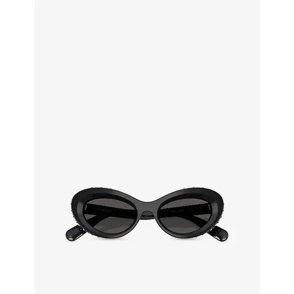 SWAROVSKI Sk6061u Cat-eye Acetate Sunglasses With Crystal Embellishment - Black