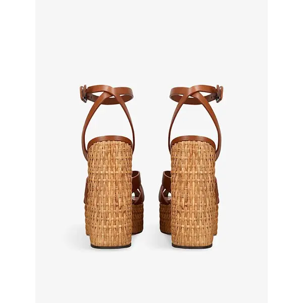 AQUAZZURA Copacabana Leather Wedge Sandals