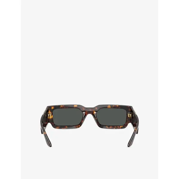 Versace Ve4506u Tortoiseshell Rectangle Acetate Sunglasses - Brown