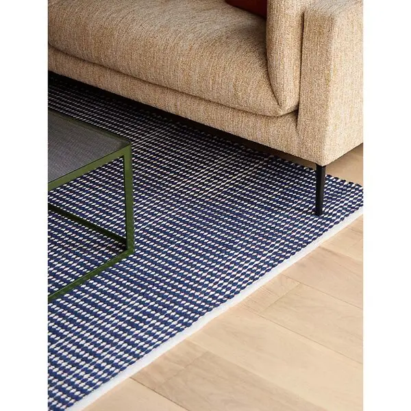 THE CONRAN SHOP Juniper Cotton And Wool Rug 170cm X 240cm - Blue
