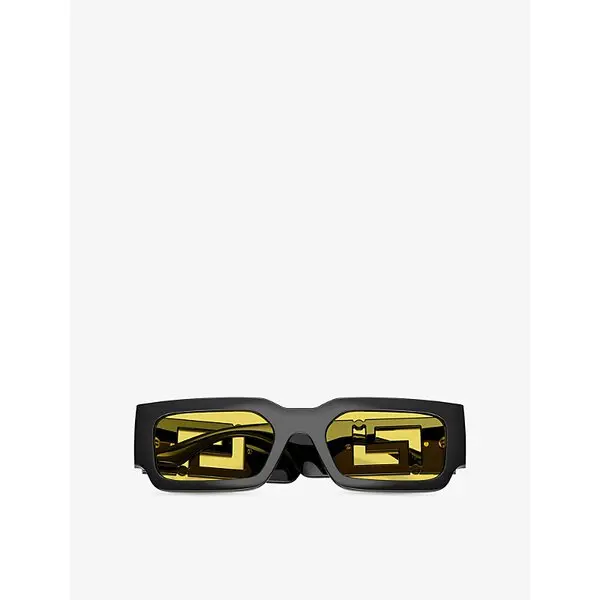 Versace Ve4506u Rectangle Sunglasses - Black