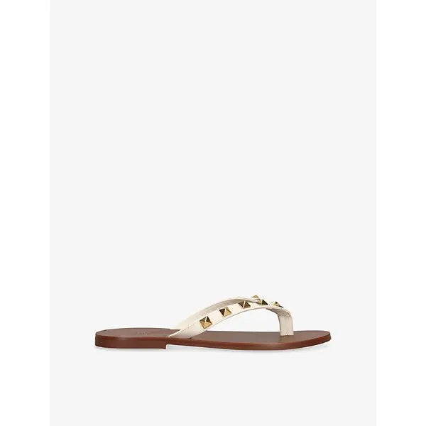 Valentino Garavani Rockstud Leather Sandals - White/oth
