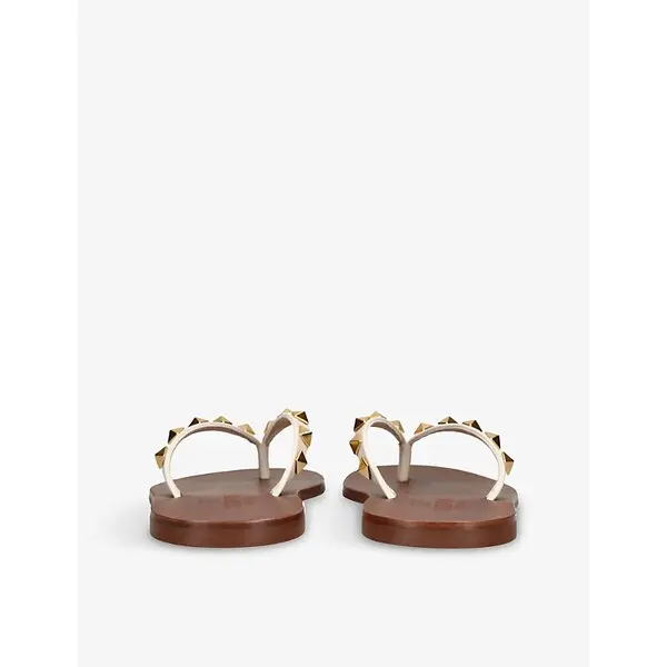 Valentino Garavani Rockstud Leather Sandals - White/oth