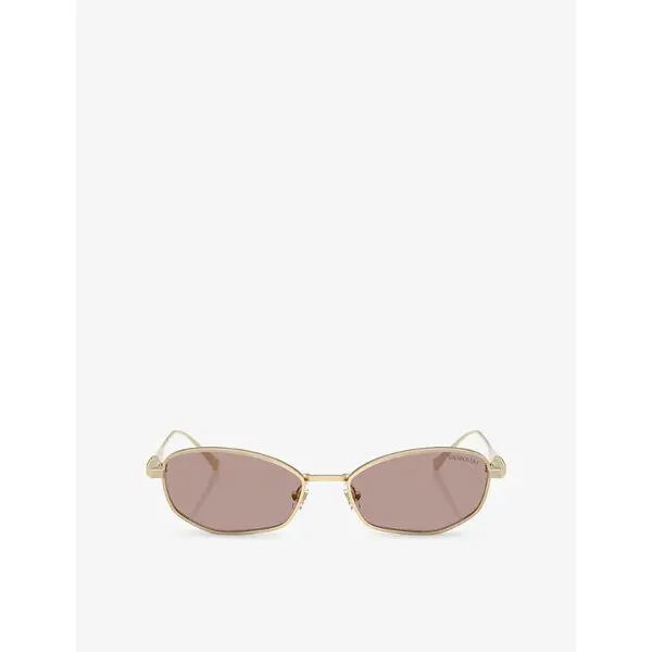 SWAROVSKI Pillow-frame Metal Sunglasses - Gold