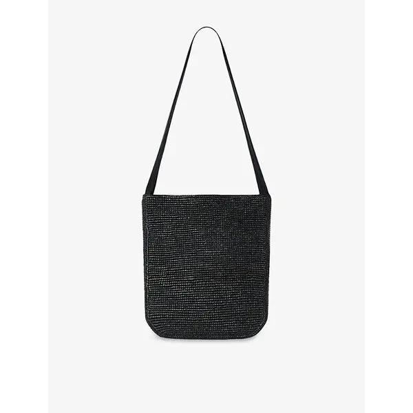 THE ROW Raffia Shoulder Bag - Black