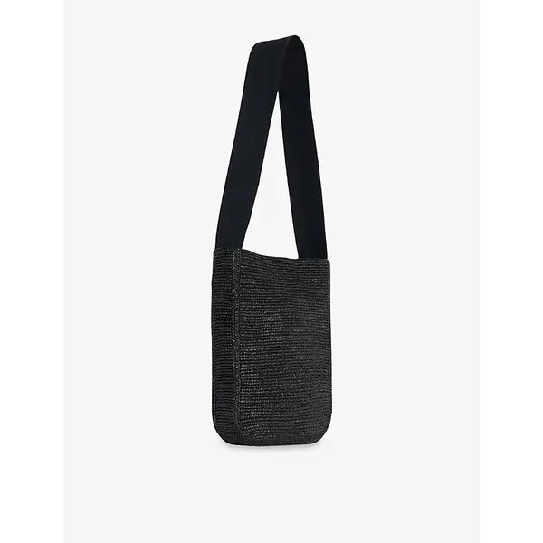 THE ROW Raffia Shoulder Bag - Black