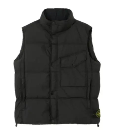 Stone Island Logo Patch High Neck Gilet - Black