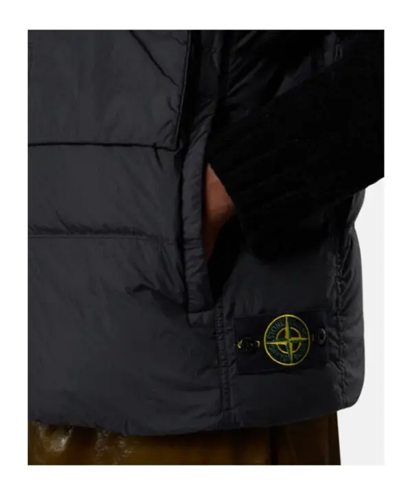 Stone Island Logo Patch High Neck Gilet - Black