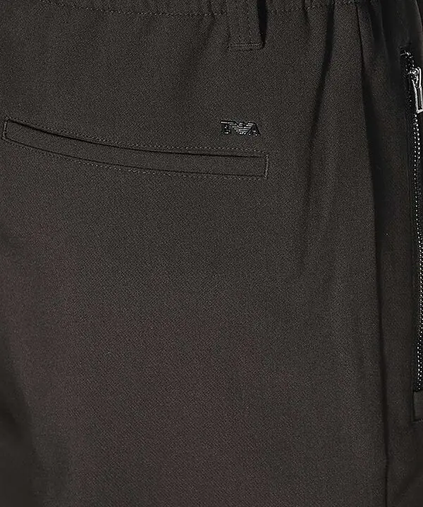 Emporio Armani Elasticated-waist Tapered Trousers With Zipped Pockets