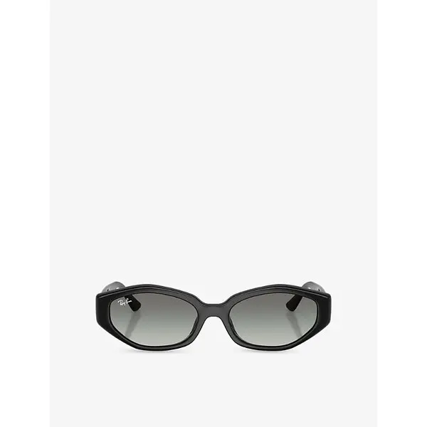 Ray-ban Rb4473d Irregular-frame Acetate Sunglasses - Black