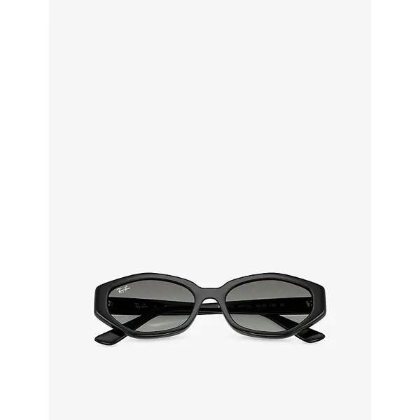 Ray-ban Rb4473d Irregular-frame Acetate Sunglasses - Black