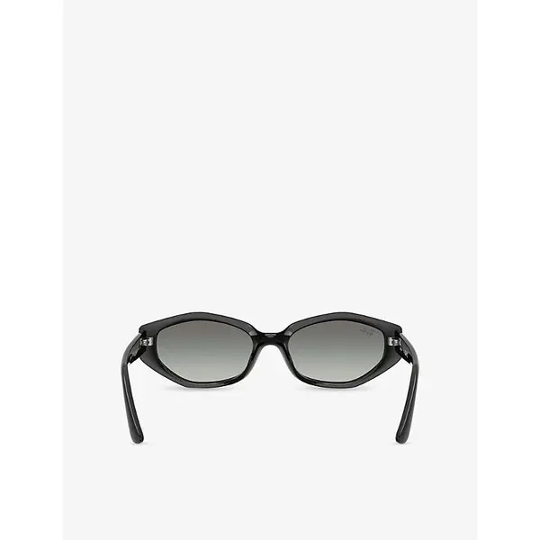 Ray-ban Rb4473d Irregular-frame Acetate Sunglasses - Black