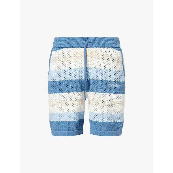 BELIER Bélier Crochet-knit Striped Shorts