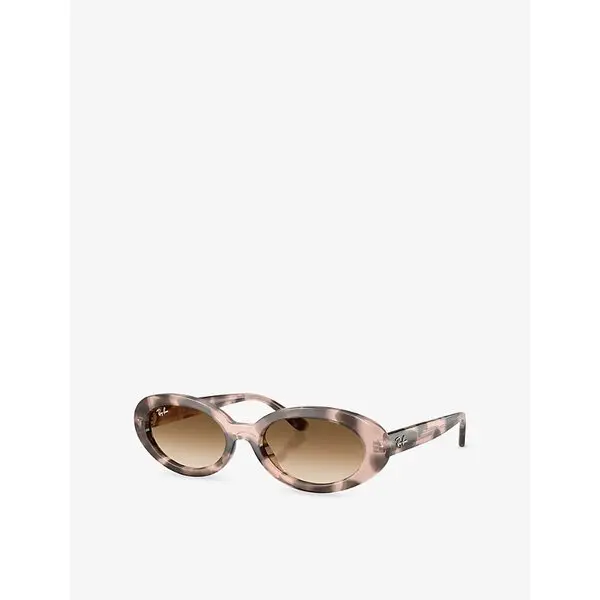 Ray-ban Oval-frame Tortoiseshell Acetate Sunglasses - Pink
