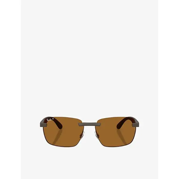 Ray-ban Rb4470ch Irregular Frame Sunglasses - Brown