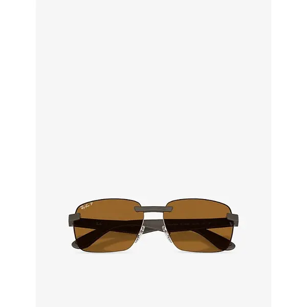 Ray-ban Rb4470ch Irregular Frame Sunglasses - Brown