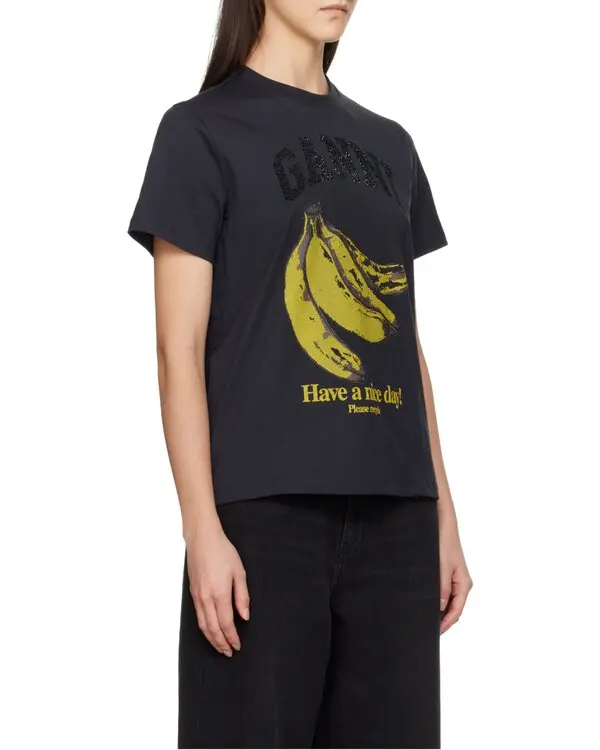 GANNI Graphic Banana T-shirt - Phantom Black