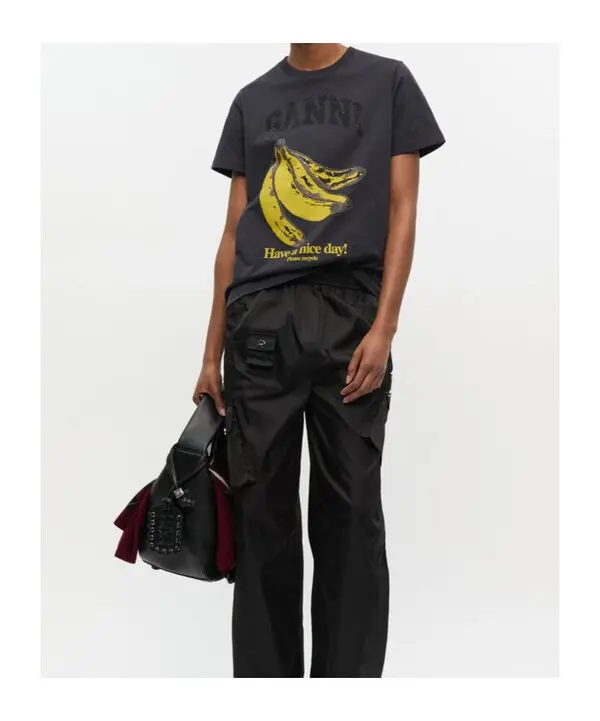 GANNI Graphic Banana T-shirt - Phantom Black