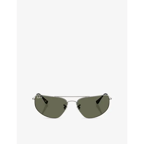 Ray-ban Rb3780 Rectangle-frame Metal Sunglasses - Grey