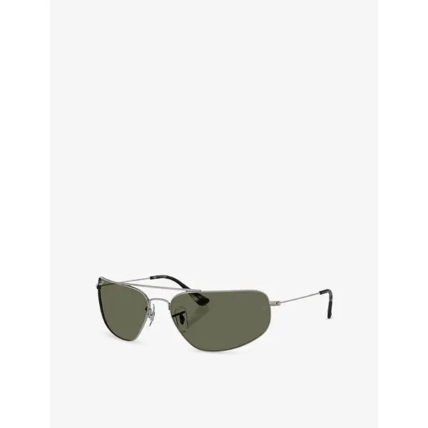 Ray-ban Rb3780 Rectangle-frame Metal Sunglasses - Grey