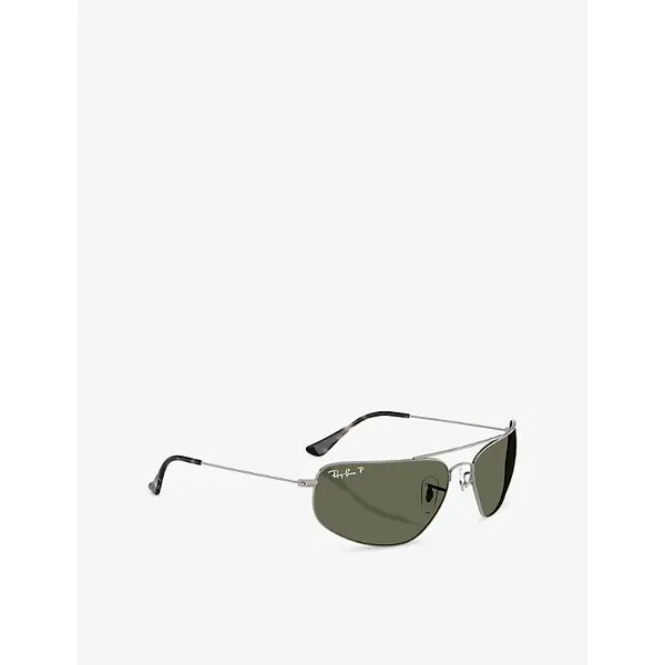Ray-ban Rb3780 Rectangle-frame Metal Sunglasses - Grey