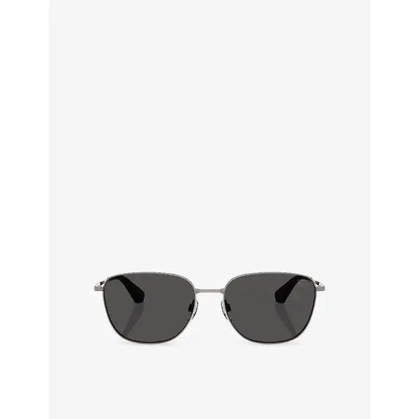 Burberry Square-frame Metal Sunglasses - Grey
