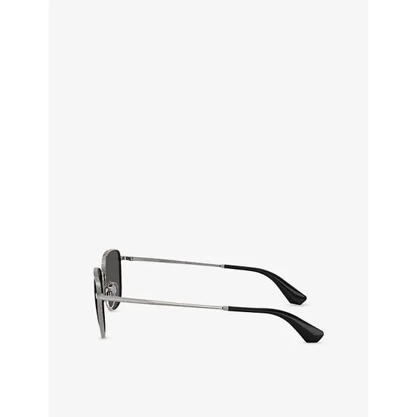Burberry Square-frame Metal Sunglasses - Grey