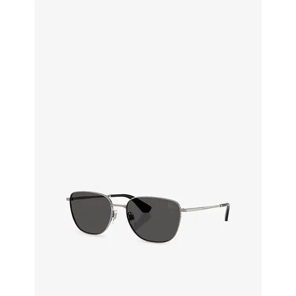 Burberry Square-frame Metal Sunglasses - Grey