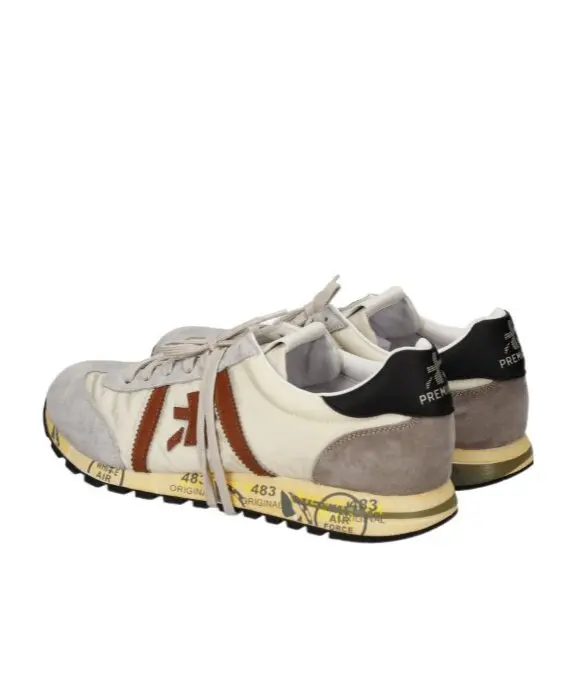 Premiata Lucy 8189 Suede And Fabric Sneakers With Logo Detailing