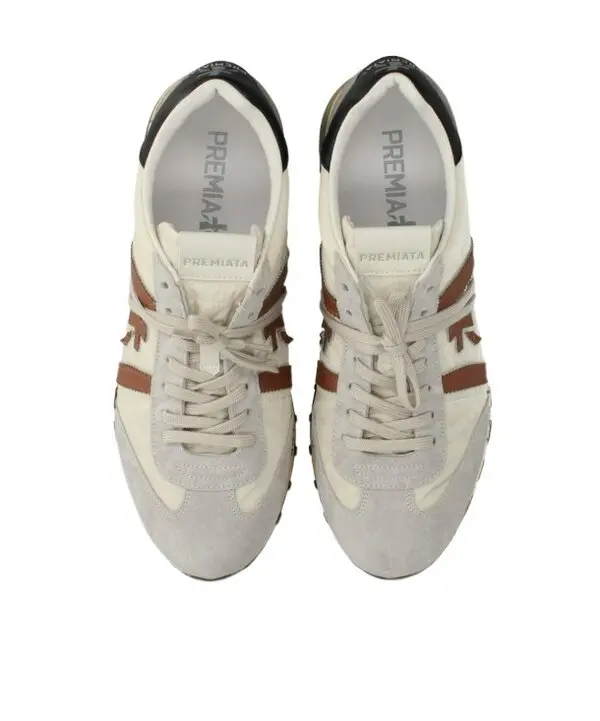Premiata Lucy 8189 Suede And Fabric Sneakers With Logo Detailing