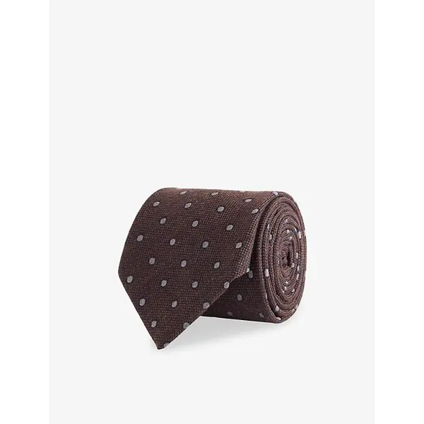 Paul Smith Spot-print Silk And Wool-blend Tie - Brown