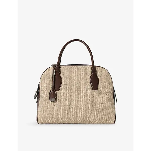 THE ROW Canvas Bowling Bag - Shell/deep Brown Ans
