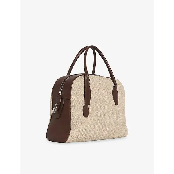 THE ROW Canvas Bowling Bag - Shell/deep Brown Ans